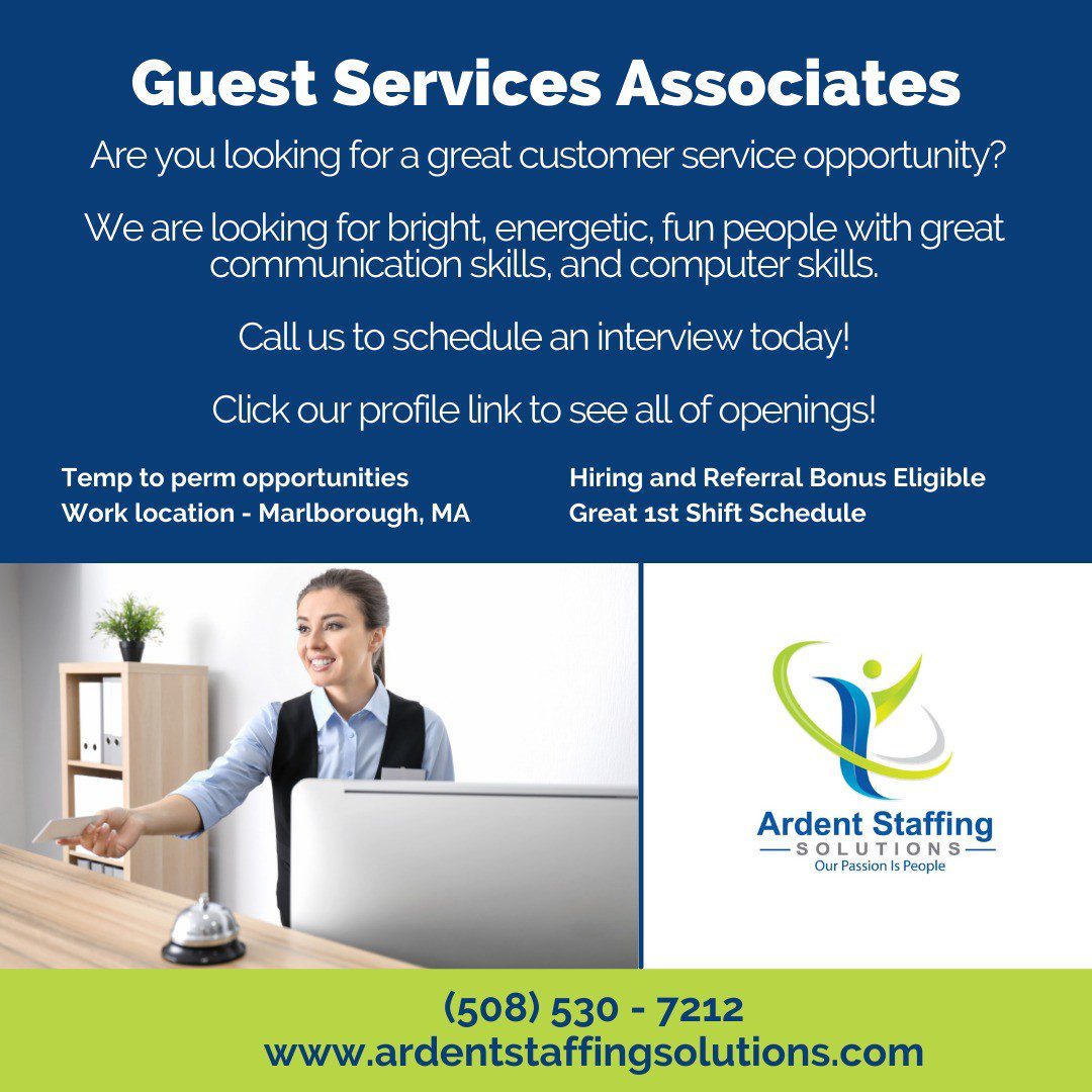 We're looking for exceptional guest services / customer service ...